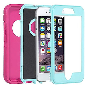 Annymall Case Compatible for iPhone 8 & iPhone 7, Heavy Duty [with Kickstand] [Built-in Screen Protector] Tough 4 in1 Rugged Shorkproof Cover for Apple iPhone 7 / iPhone 8 (Pink)