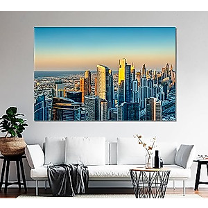 Business Bay Towers in Dubai Canvas Print 1 Panel / 36x24 inches