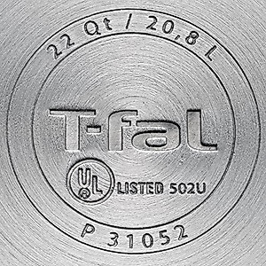 T-fal Pressure Cooker 22 Quart Pressure Canner with Pressure Control 3 PSI Settings, Cookware, Pots and Pans Silver