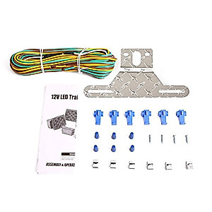 CZC AUTO 12V LED Submersible Trailer Tail Light Kit for Under 80 Inch Boat Trailer Marine with 18G Pure Copper Wiring Harness Kit (Exclusive Trailer Light kit)