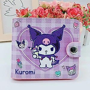 Cute Wallet Cartoon Wallet Leather Wallet Birthday Gifts for Men Women (ku-aixin9b)