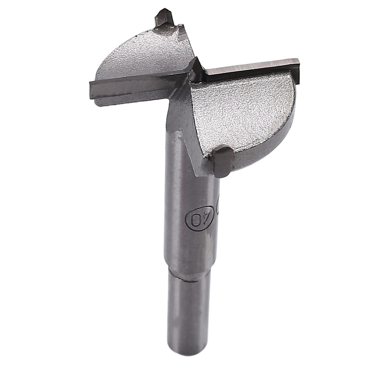 Utoolmart Forstner Drill Bits, 40mm Cemented Carbide Wood Cutter Tool, Hex Shank Woodworking Hole Saw Cutter, 80mm Length Woodworking Hole Boring Bit, Gray, 1 Pcs