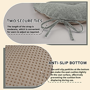 ELFJOY Chair Cushions for Dining Chairs Set of 4 Office Chair Cushion 18x18x3 Inches Kitchen Chair Pads Soft and Comfortable Seat Cushion with Ties and Non Slip Backing,Light Grey