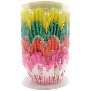 Meri Meri Spring and Easter Floral Scalloped Cupcake Liner Cases, 48 Count