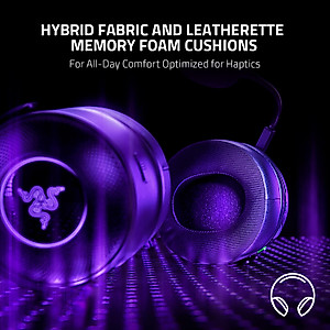 Razer Kraken V3 Pro Wireless Gaming Headset with Haptic Technology, THX Spatial Audio, 50mm Titanium Drivers, Hybrid Memory Foam Cushions