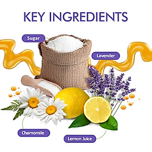 MOOM Organic Sugar Waxing Kit with Lavender & Chamomile - Natural Sugar Hair Removal Glaze with 18 Hair Wax Strips & 4 Applicator Sticks for Face & Body 6 oz.1 Pack