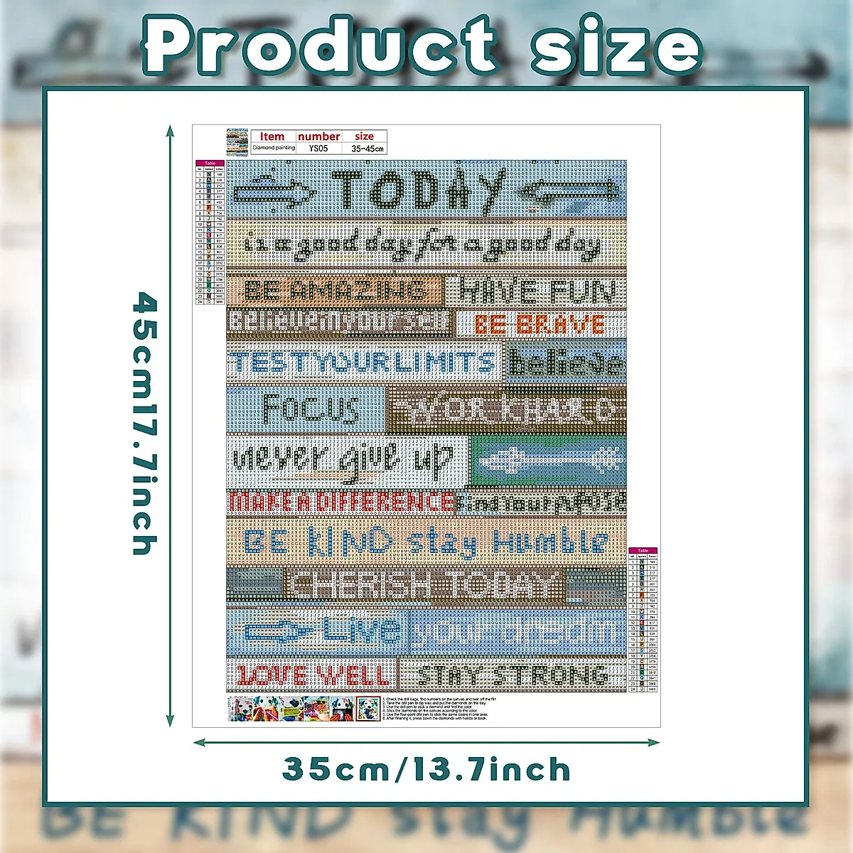 Minatee Excitation Language Inspirational Diamond Art Painting Kits for Adults 5D DIY Kits Diamond Art Painting Crafts for Adults Beginner Home Wall, 14 x 18 Inch