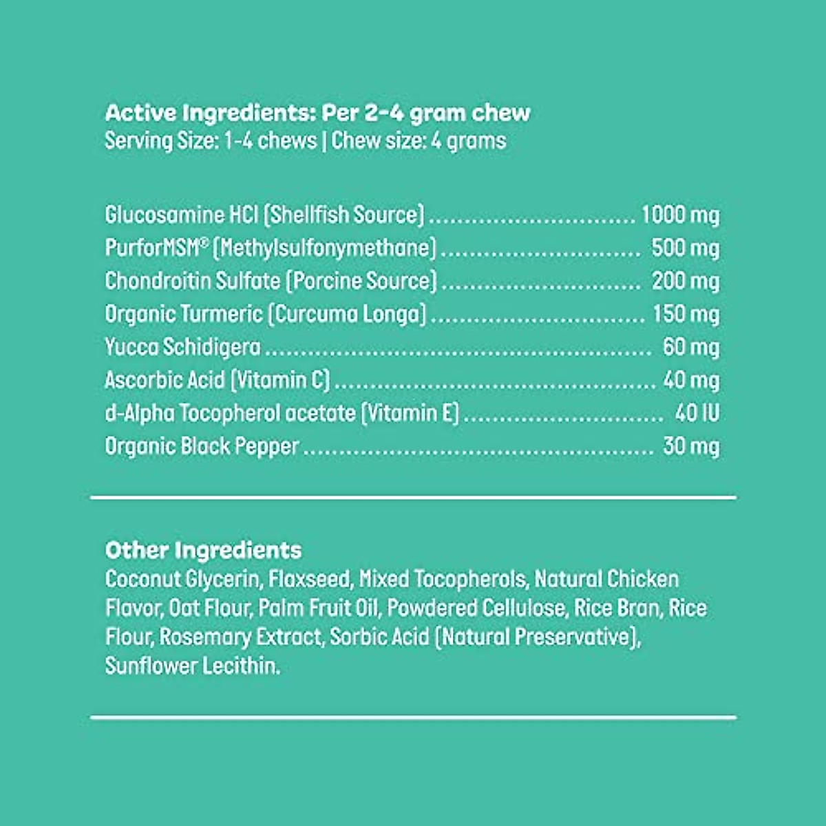 Glucosamine for Dogs Soft Chews 120 ct - Hip and Joint Supplement for Dogs with Chondroitin, Turmeric & MSM - Dog Joint Supplement + Vitamin E for Small, Large Breed & Senior Dogs Mobility Support