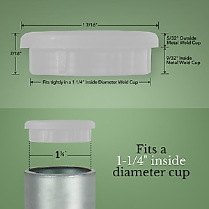 Sunnliand Patio 1-1/4" Deluxe Wrought Iron Chair Glides, Protect Your Outdoor Furniture, Chair Leg Floor Protectors, Plastic Floor Protector, Conical, Pack of 25, White