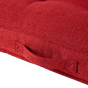 Happy Hounds Milo Square Tufted Pillow Dog Bed, Scarlet, Small (24" x 24")
