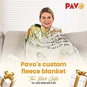 Pavo Gifts for Mom Throw Blanket, Mom Gift from Daughter and Son, Birthday Gifts, Valentines Day, Christmas, Cozy Blanket for Women 50'' x 60'' You are Our Sunshine
