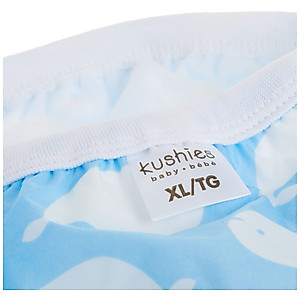 Kushies Baby Waterproof Training Pant, Blue, 38-44 Pounds, Whales, X-Large