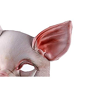 Hosfairy 1Pcs Half Face Animal Mask Pig Mask Horror Pig Mask for Halloween Costume Party Cosplay Props (White Pig Mask)