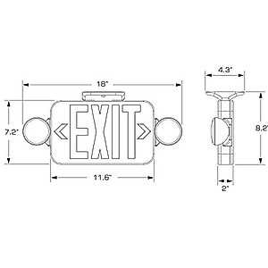 Compass CCG Hubbell Lighting LED 2 Head Emergency Light, White