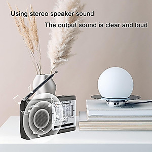 XHDATA D219 Portable AM FM Shortwave Radio Battery Operated Small Great Reception Radio with Good Sound,Earphone Jack for Elder,Home,Child [Silver]