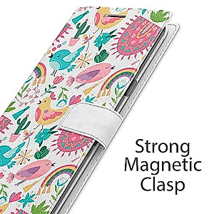 Wallet Phone Case Compatible with LG Velvet 5G G8 ThinQ G8X G7 V60 V50 V40 W30 W10 K61 Protective Cute Lightweight Folio Shockproof Adorable PU Leather Birds Rainbow Card Holder Chicken Slim Birdie
