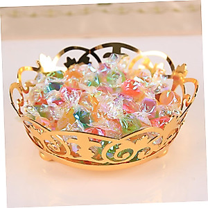 SHOWERORO Candy Dish Entryway Key Bowl Appetizer Tray Candy Nut Serving Container Dessert Serving Tray Cake Serving Plate Fruit Stand Vanity Tray Decorative Fruits Tray Iron Buffet Desk