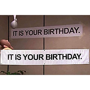 It Is Your Birthday. Banner The Office Vinyl Party Banner with Metal Hanging Rings
