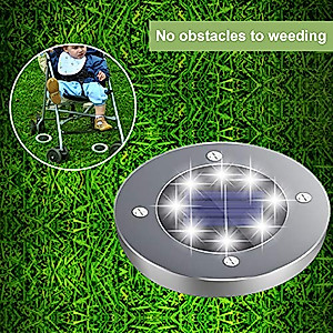 DUUDO Solar Outdoor Lights 12 Packs, Solar Lights Outdoor Waterproof IP65, Outdoor Solar Lights, Disk Solar Garden Lights for Yard Deck Lawn Patio Pathway Walkway Cold White