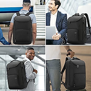 TANGCORLE Business Laptop Backpack Anti Theft Backpacks with Lock Fit 17.3 inch Laptop USB Charing Port Water Resistant Casual Daypack for Men & Women…