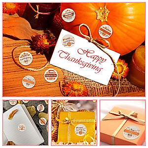 500 Pieces Happy Thanksgiving Day Stickers Fall Stickers 2 x 2 Inch Round Autumn Maple Leaves Thanksgiving Envelope Stickers Packaging Stickers for Thanksgiving Party Favors Greeting Cards Decors