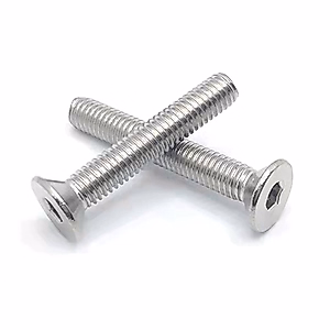 M8-1.25 x 25mm Flat Head Socket Cap Screws Bolts, Stainless Steel 18-8 (304), Bright Finish, Allen Socket Drive,Machine Screws Inner Hex Screw Fasteners Bolts 20 Pcs