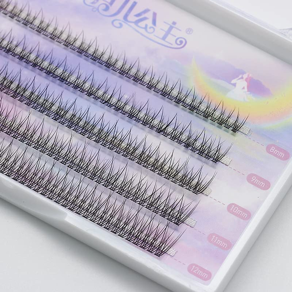 LASGOOS DIY Eyelash Extensions Fish Tail Eyelashes Natural Home Grafted False Fake Individual Eyelashes Cluster Lashes Flower Fairy Eye Makeup 8/9/10/11/12mm 200pcs in Bulk Pack Wholesale Salon Lashes