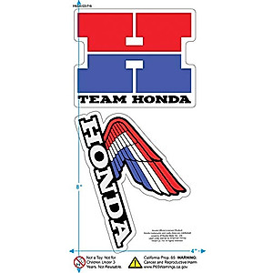 Honda Vintage Wing T-Shirt & Stickers (X-Large) Black