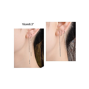 Sterling Silver Tassel Threader Drop Earrings