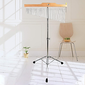 ENNBOM Bar Chimes with Adjustable Stand 25 Note 36 Note Single-row Wind Chime Musical Percussion Instrument (36 Note, Frosted red)