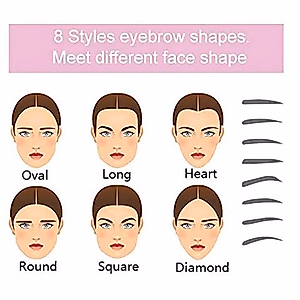Eyebrow Stencil, Eyebrow Shaper Kit,8 Styles Reusable Eyebrow Template Positioning Tool, the Wide is 5.2 Inch, Length is 4Inch,1 Coffee Eyebrow Pencil