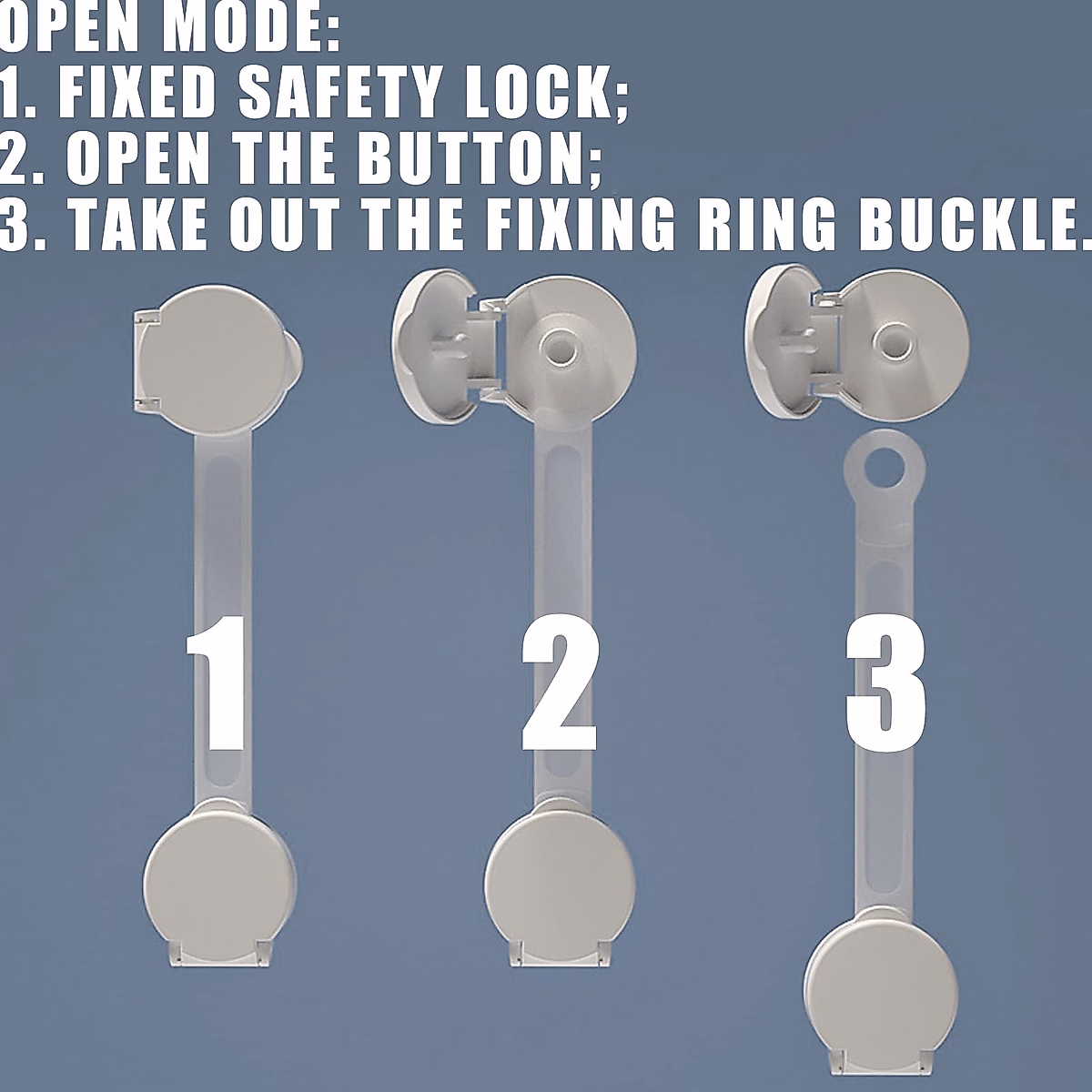 Eiarrnp Cabinet Lock Latch - Baby Proofing Cabinet Locks for Child Safety for Cabinet Doors, Fridge, Drawers, Toilet Seat, Dishwasher, Cupboard - No Drilling with Strong Adhesive Tape, 12-Pack, White