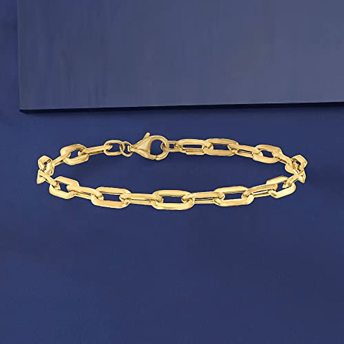 Ross-Simons Italian 14kt Yellow Gold Paper Clip Link Bracelet. 7 inches