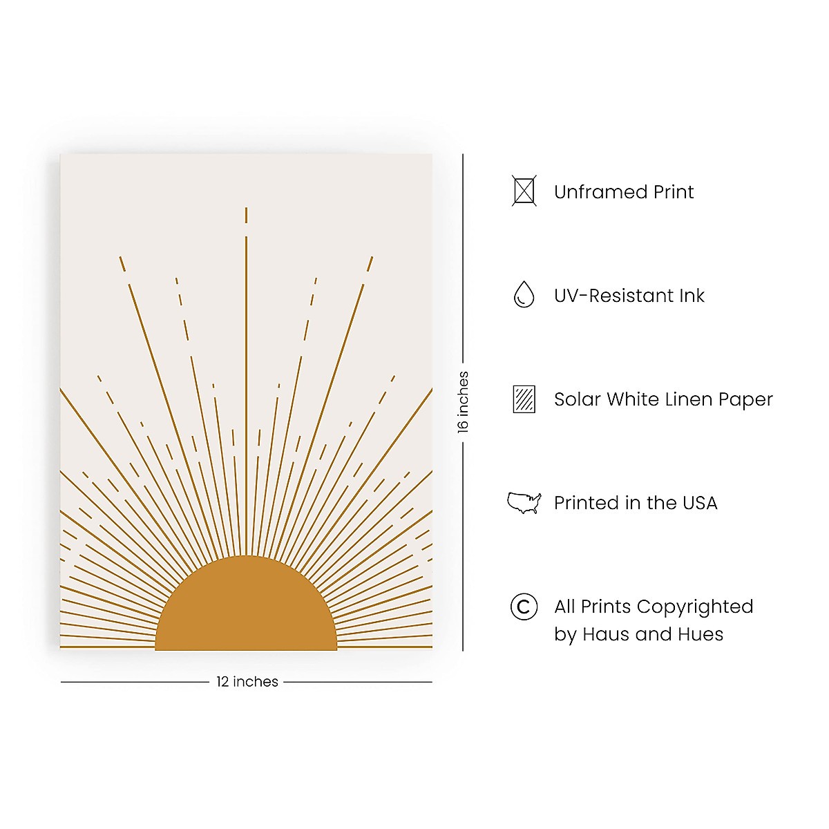 HAUS AND HUES Minimalist Wall Art Mid Century Art Wall Decor Mid Century Modern Decor Contemporary Wall Art Boho Prints Mid Century Wall Decor Boho Wall Art Modern Art Wall Decor (12x16 UNFRAMED)