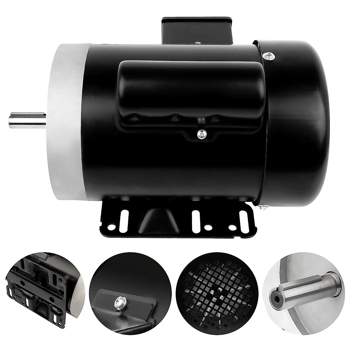 1 HP Electric Motor General Purpose Single Phase Motor 3450 RPM 115/230V 11.2/5.6A 56C Frame TEFC CW/CCW