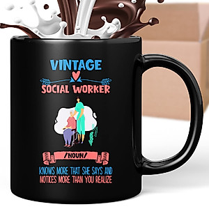 Novelty Gift Coffee Mug Vintage Social Worker Retro Definition T- Funny Jokes Job Work Employee Coworker Gift 805379