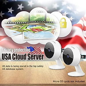 LaView Security Cameras 4pcs, Home Security Camera Indoor 1080P, Wi-Fi Cameras Wired for Pet, Motion Detection, Two-Way Audio, Night Vision, Phone App, Works with Alexa, iOS & Android & Web Access