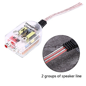 Keenso High to Low Converter, Wire Converter Line Converter Car Audio Hilow Converter Output Impedance Converter