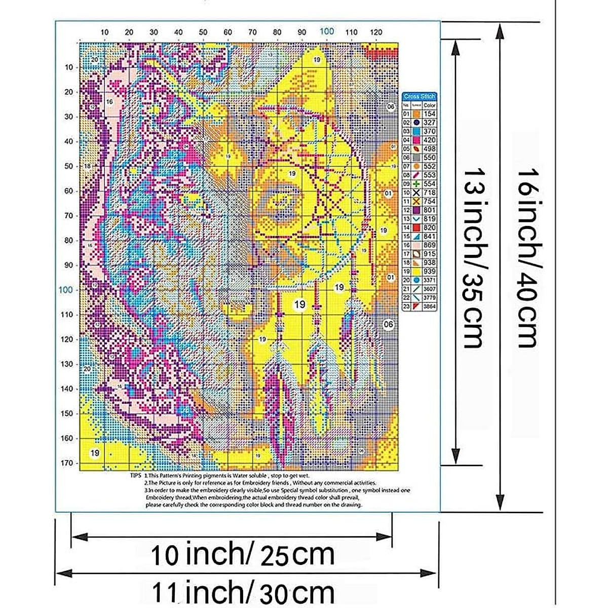 shuizemu Custom Stamped Cross Stitch Kit Stitch Your Photo Create Your Own Memory Counted Cross-Stitch Personalized Embroidery Kit for Baby Pets or Family (11.81" X 15.75"/30cm X 40cm)