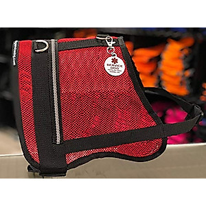 Service Dog Tag Double Sided Federal Protection with Medical Alert Symbol | Includes Five Service Dog Law Cards | Attaches to Collar Harness Vest Dog Service Tag