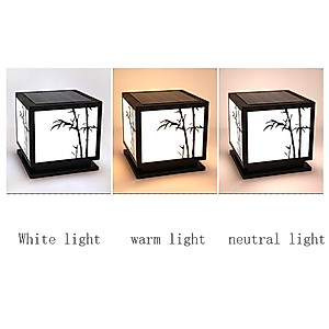 BEMITH Solar Flame Post Lamp Outdoor Three Modes Outdoor Stigma Lamps High Brightness Flickering Flame SMD LED Lighting Solar Powered Fence Column Light, Fit 4x4, 5x5 Or 6x6 Wooden Posts