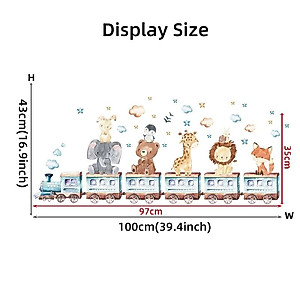 Baby Animals Train Cartoon Wall Stickers Vinyl Decal for Kids Room Decoration Boy Girl Nursery Bedroom Decor (Train)