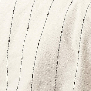Piper Classics Farmcloth Stripe Queen Coverlet Bedspread, 94" x 94", Urban Rustic Farmhouse Bedding, Natural Cream Woven w/Black Stripes Blanket