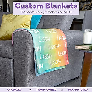 Custom Blanket - Blankets for Kids - Personalized Blankets for Girls & Boys - Personalized Name Blanket - Soft Fleece Throw & Cozy Sherpa - Monogrammed Gifts - USA Based (Fleece 30"x40")