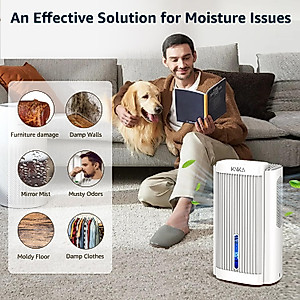 Dehumidifier,95 OZ Water Tank, 850 sq. ft, Quiet Dehumidifier for Basement, Bathroom, RV, Closet, Bedroom with Auto Shut Off, Sleep Mode,7 Colors LED Light, Dehumidifiers for Home,White