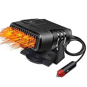 Car Heater Defroster, 12V 120W Auto Defogger 360° Rotatable Fast Heating Quickly Defrost 2 in 1 Auto Car Windshield Portable Heater Cooling Fan
