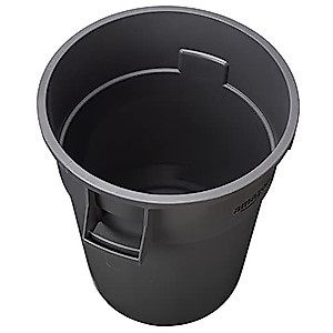 AmazonCommercial 44 Gallon Heavy Duty Round Trash/Garbage Can, Grey, 4-pck