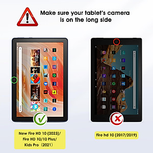 SPARIN 2 Pack Screen Protector for Amazon Fire HD 10 Tablet (2023/2021-13th/11th Generation) 10.1 Inch, 9H Hardness Tempered Glass for Fire 10/Fire HD 10 Plus/Fire HD 10 Kids/Kids Pro Tablet 2021