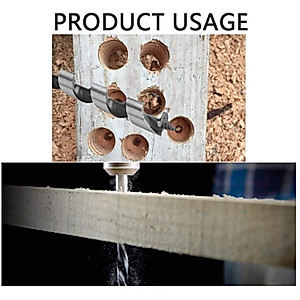 XMHF 2pcs Wood Carpenter Hex Shank Brad Point Augers Drill Bits Long Combination Wood Carpenter Bit,10mm/ 3/8" Twist Dia 9.05" Length