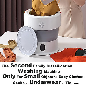 MOYU Portable Washing Machine For Small objects Such As Underwears Socks Baby Clothes, Folding Washer with 3.9LB/1.8KG Capacity (100V/240V) (White)